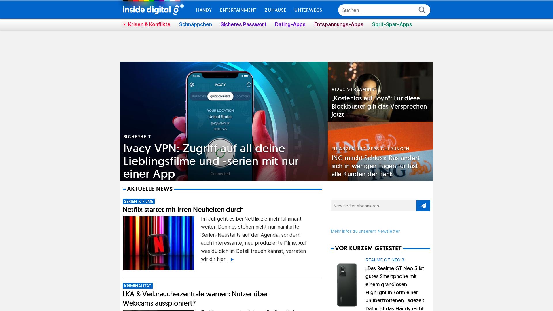 metawebscore - Website Technologie Analyse für inside-digital.de